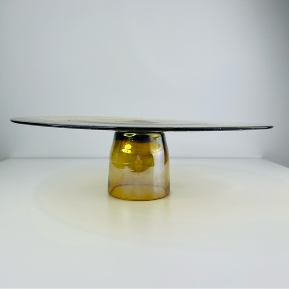 Anthropologie | Dining | Anthropologie Amber Recycled Glass Round ...